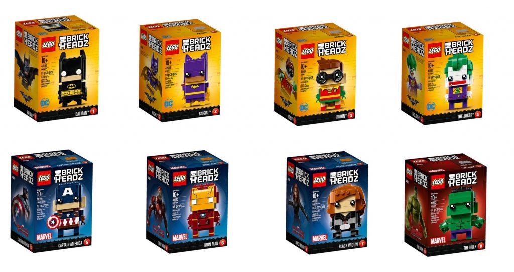 2017 LEGO Super Heroes Brickheadz 41585 41586 41587 41588 41589 41590 ...