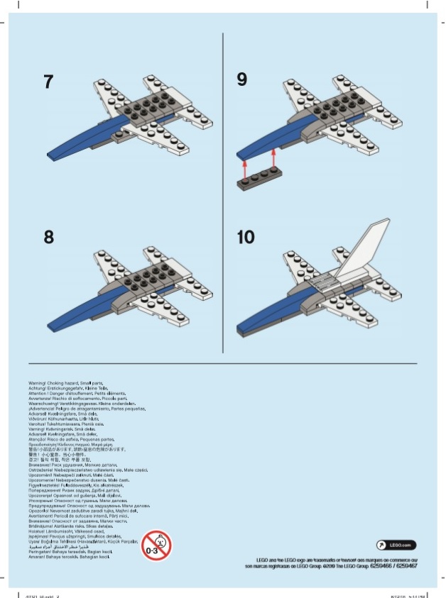 January 2020 Monthly Mini Model Build LEGO Instructions - Plane